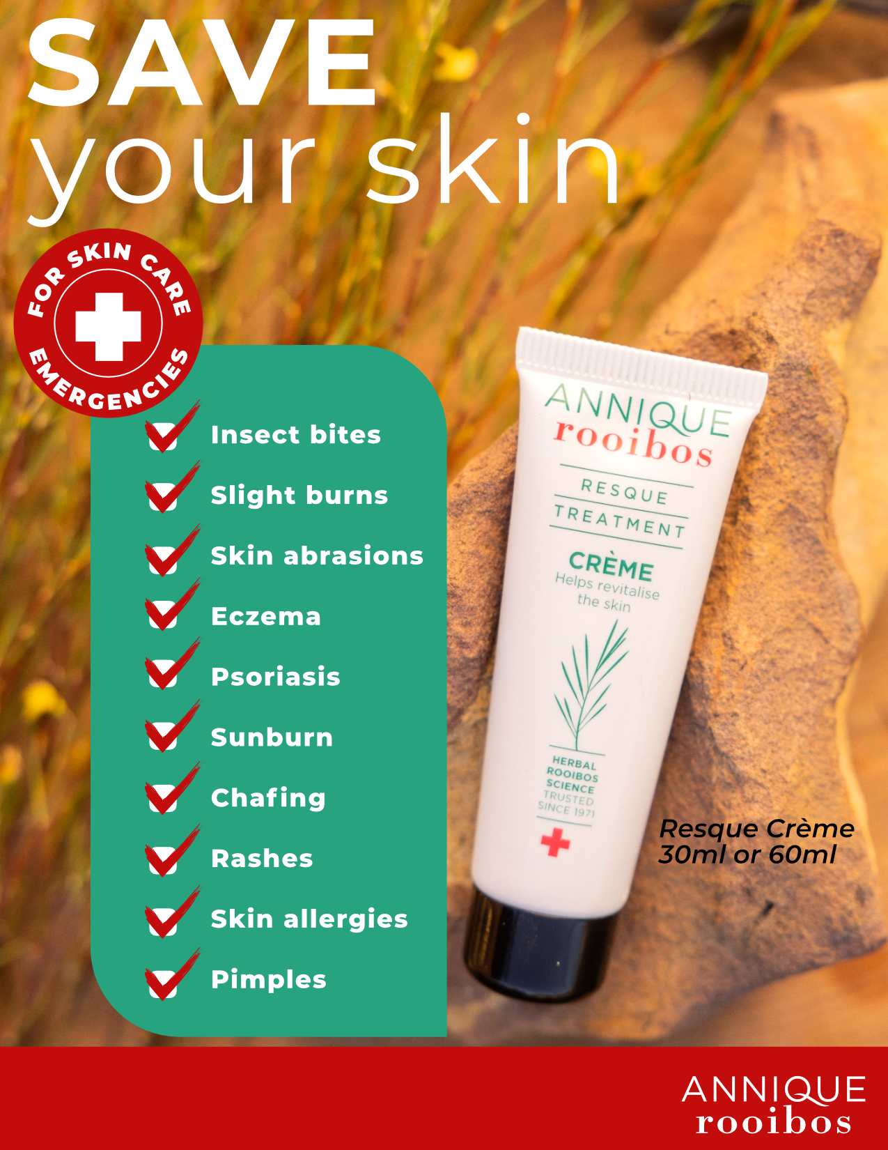 Annique Rooibos. Resque Creme 30ml (No carton)