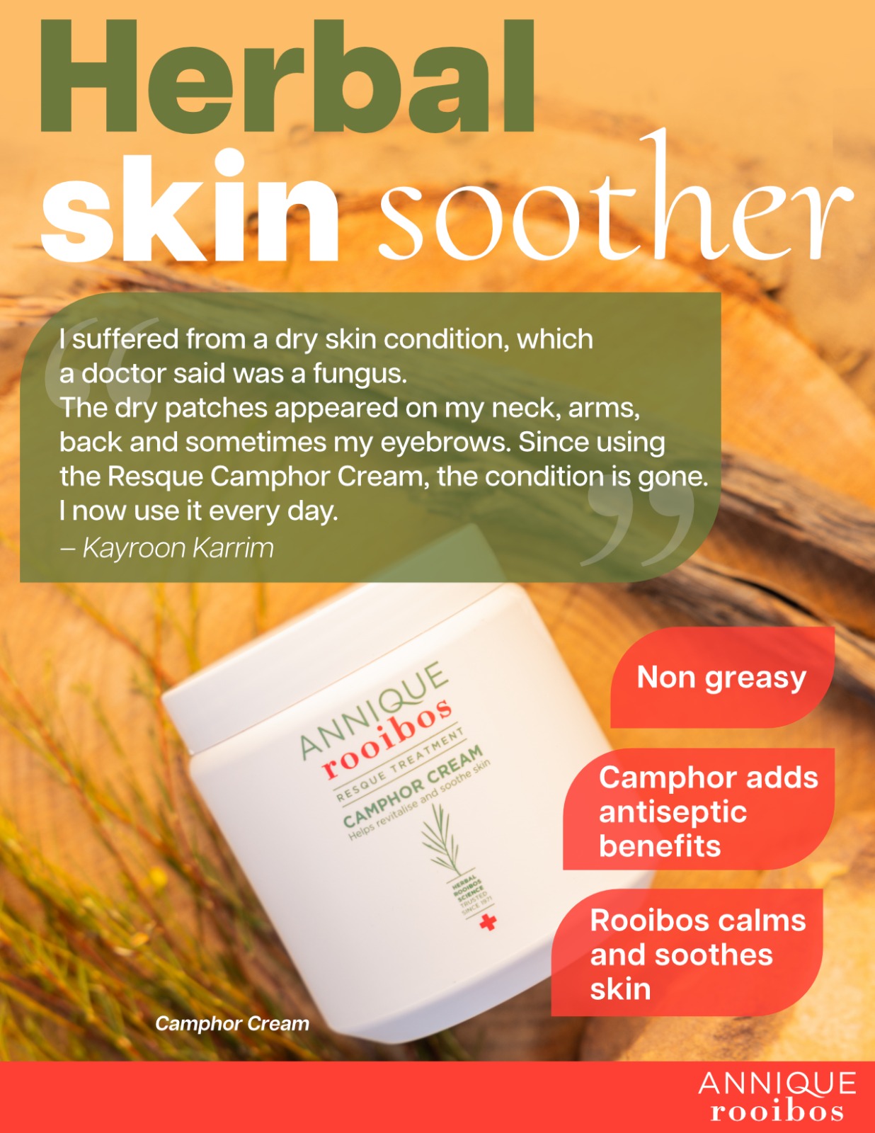 Annique Rooibos. Resque Camphor Cream